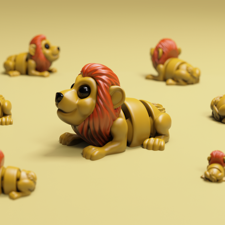3D Printable Lion Milo / Wild Animal Articulated / Print-in-Place ...
