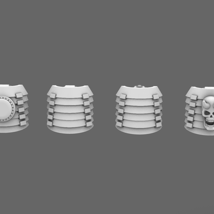 3D Printable Cyber Samurai v7 Bushi Shoulder Pads by BW Terrain & Forge