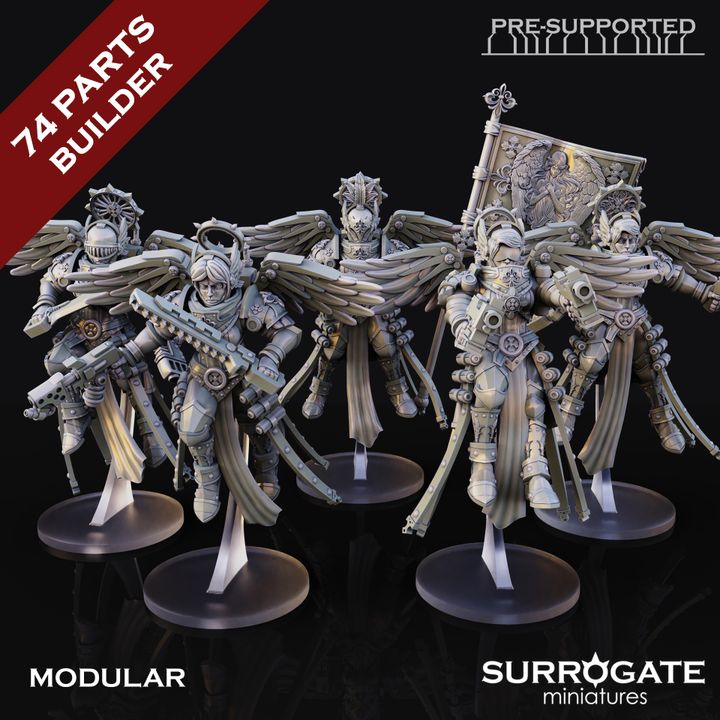 3D Printable Daughters of Dawn Angelus Squad, Surrogate Miniatures July ...