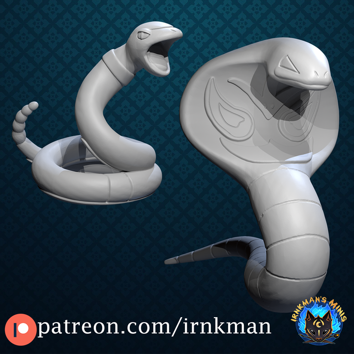 3D Printable Ekans / Arbok (Pokemon 35mm Scale Series) by Irnkman