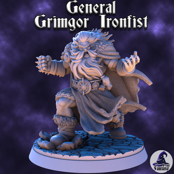 3D Printable Grimgor - Dwarf Giant General – Giant Dwarf General ...