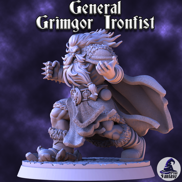 3D Printable Grimgor - Dwarf Giant General – Giant Dwarf General ...
