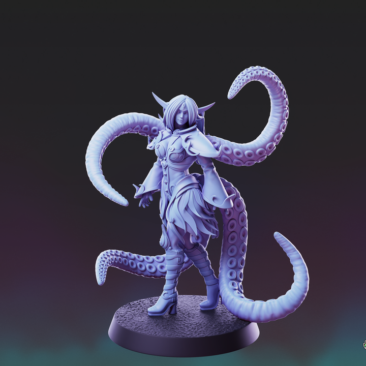 3D Printable Elf Eldritch Cultist - Pose 2 + Pinups by PSMiniatures