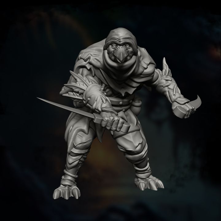 3D Printable Kenku Rogue by Monster Atlas