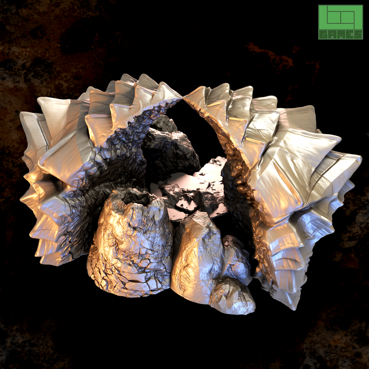 3D Printable Draconic Terrain Emergence by LOOTgames