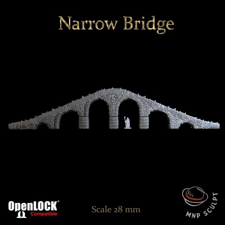 3D Printable Narrow Stone Bridge by MNP Sculpt