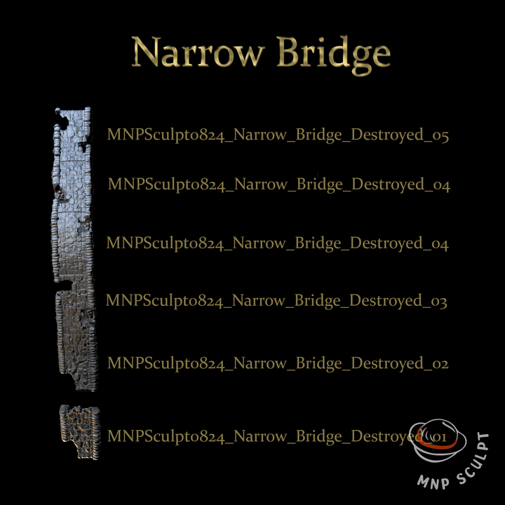 3D Printable Narrow Stone Bridge by MNP Sculpt