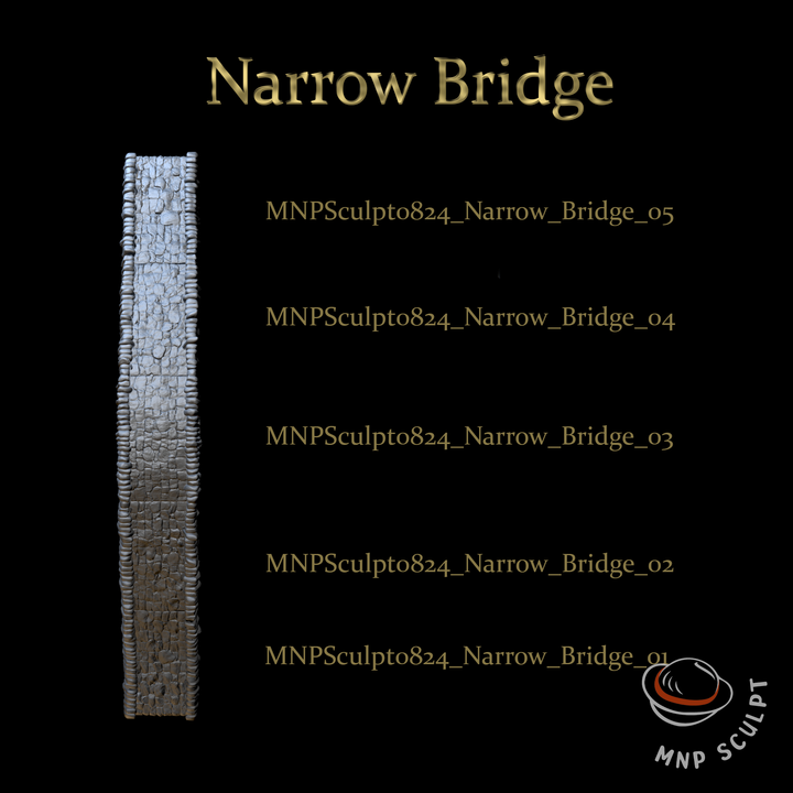 3D Printable Narrow Stone Bridge by MNP Sculpt