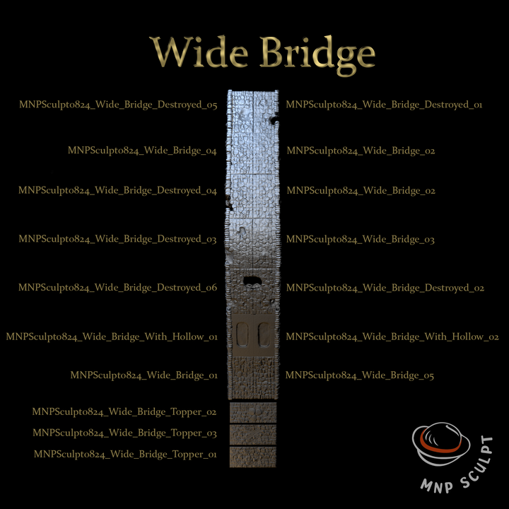 3D Printable Wide Stone Bridge by MNP Sculpt