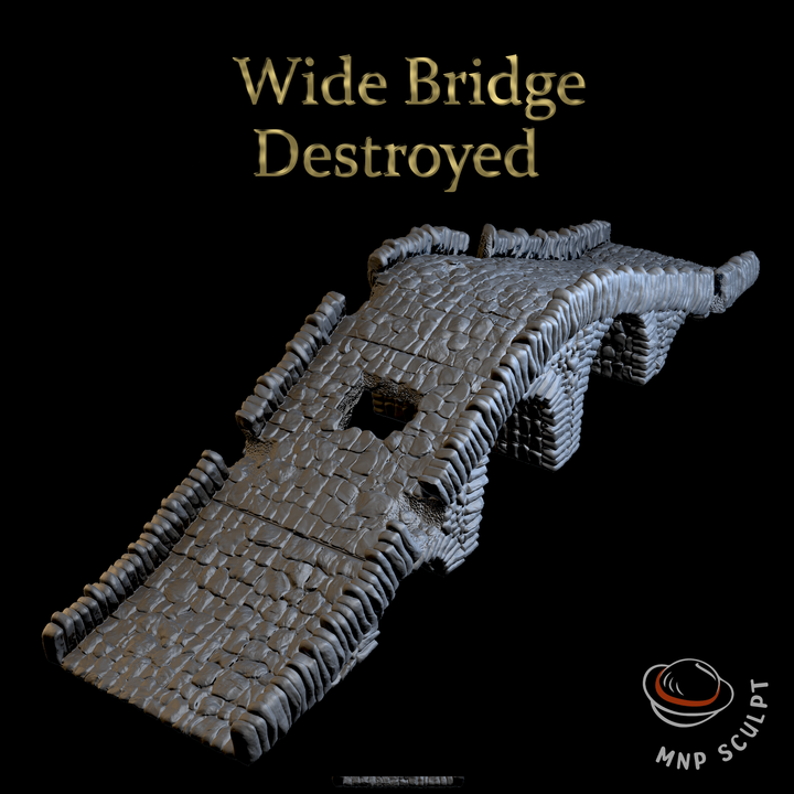 3D Printable Wide Stone Bridge by MNP Sculpt