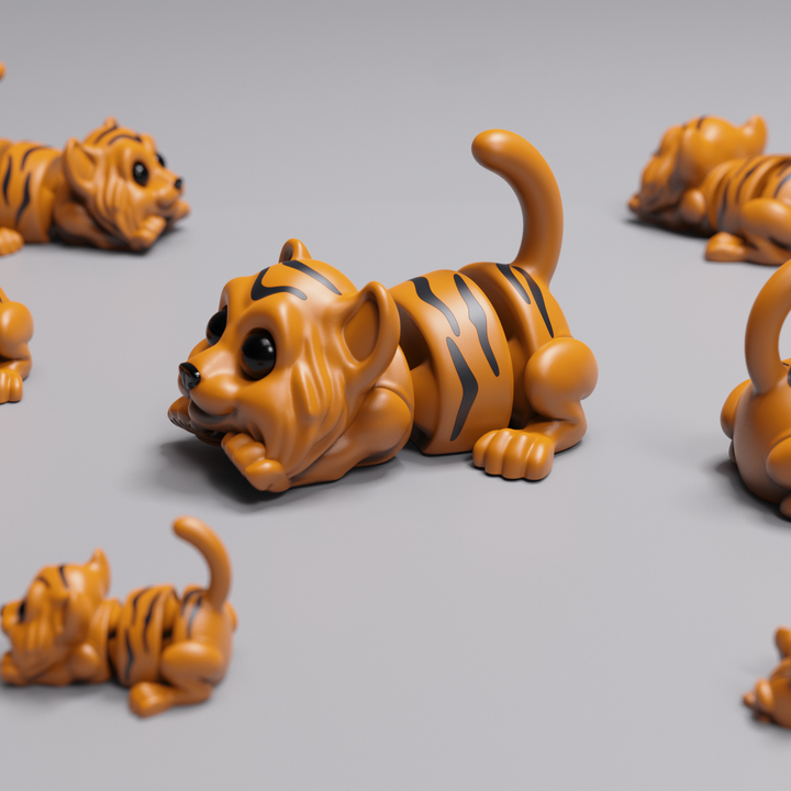 3D Printable Tigerpaw Cute Tiger / Wild Animal Articulated / Print-in ...