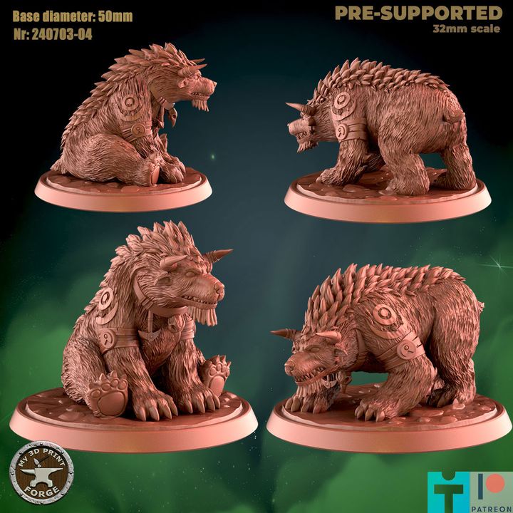 3D Printable Druid Bear Form Taur Two Models by My3DPrintForge
