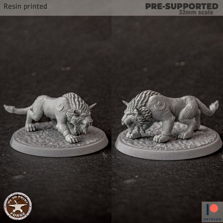 3D Printable Druid Cat Form Taur Two Models by My3DPrintForge