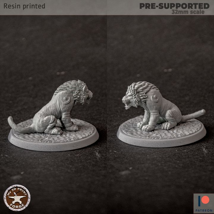 3D Printable Druid Cat Form Worg Two Models by My3DPrintForge