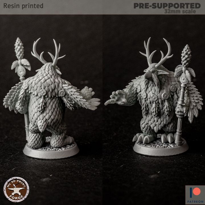 3D Printable Druid Owlbear NE Staff by My3DPrintForge