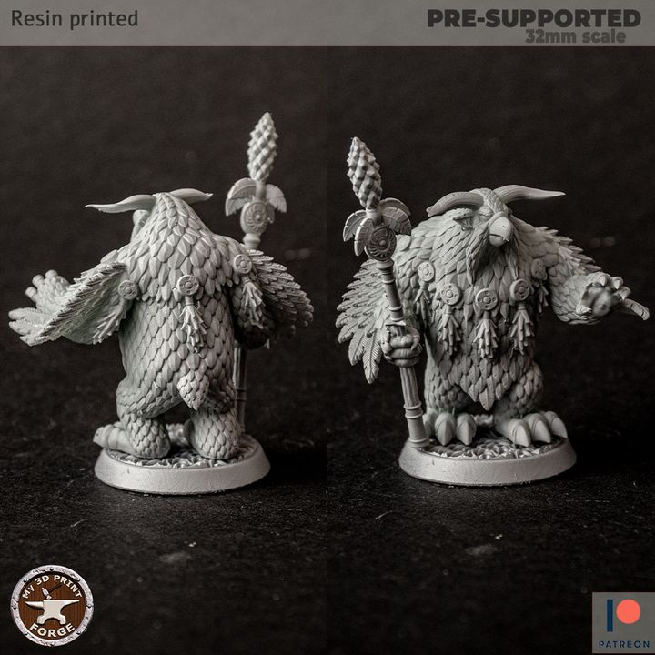 3D Printable Druid Owlbear Horns Staff by My3DPrintForge