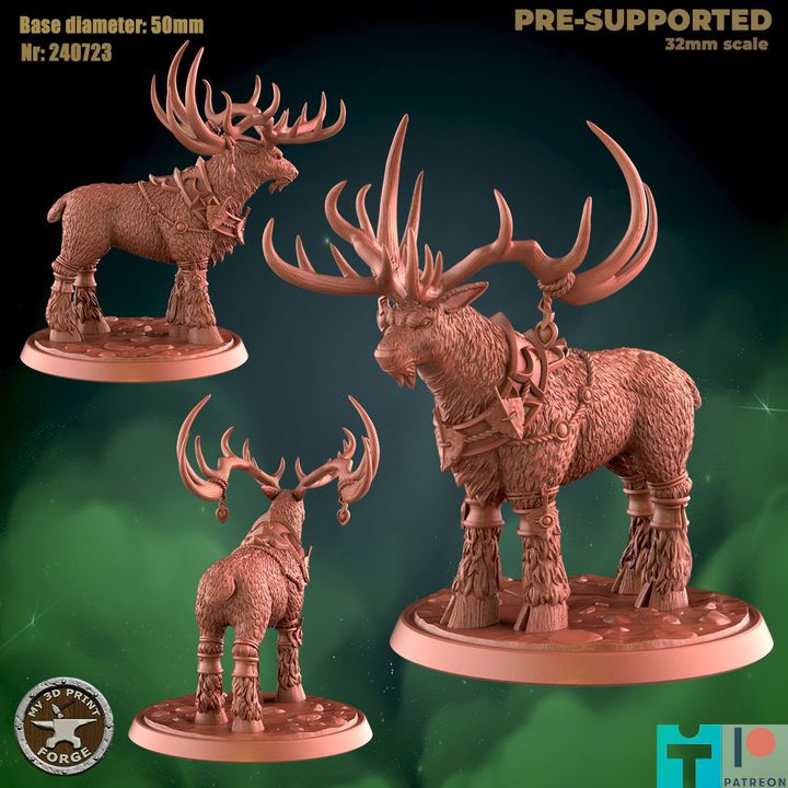 3D Printable Druid Stag Travel Form NE by My3DPrintForge
