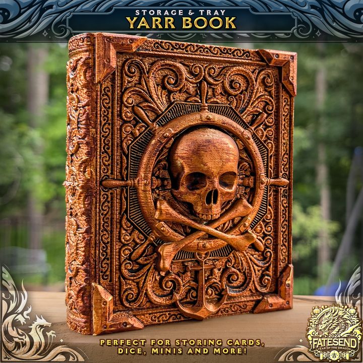 3D Printable Yarr Book - Storage & Dice Rolling Tray by FatesEnd