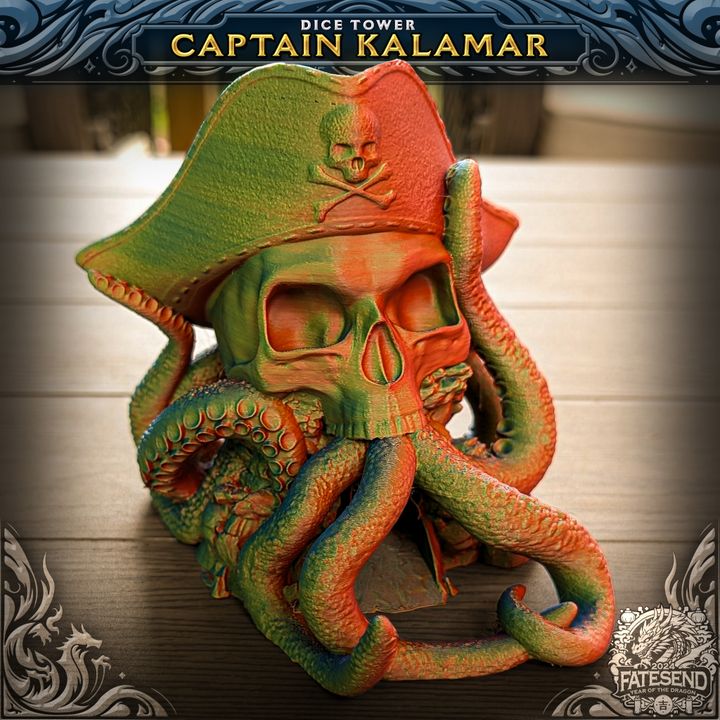 3D Printable Captain Kalamar - Dice Tower by FatesEnd