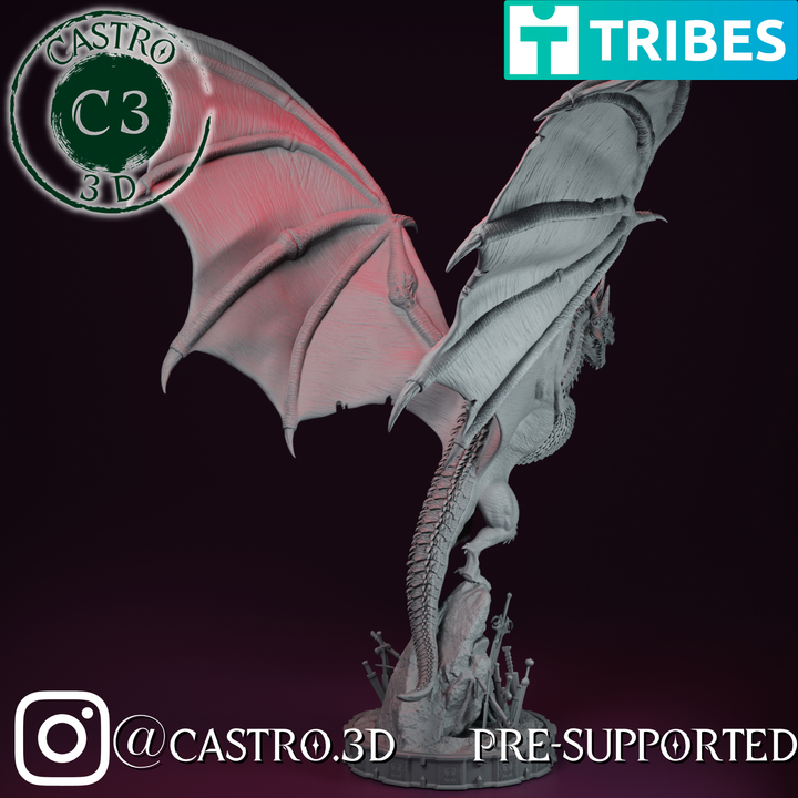 3D Printable The Red King - King Arthur Dragon by Castro3D