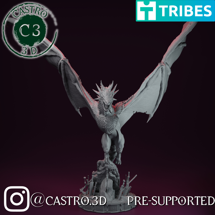 3D Printable The Red King - King Arthur Dragon by Castro3D