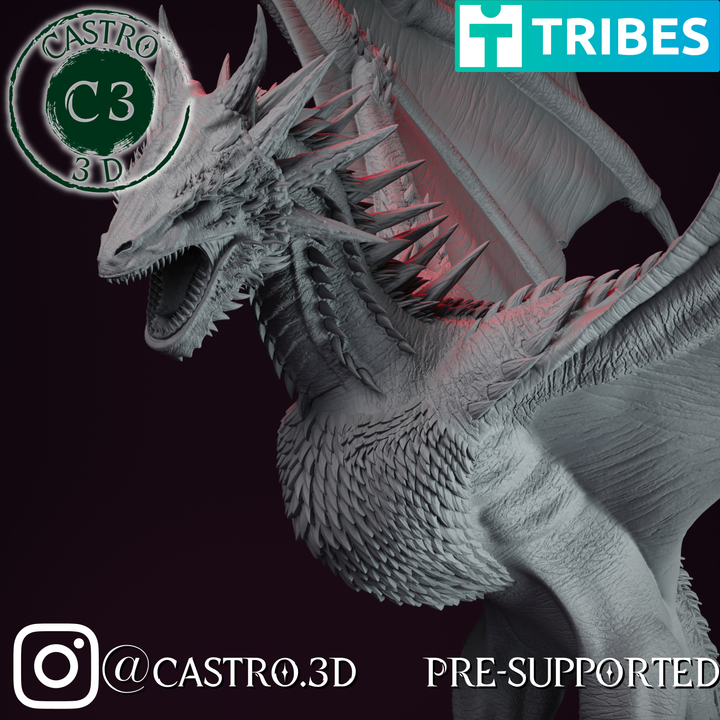 3D Printable The Red King - King Arthur Dragon by Castro3D