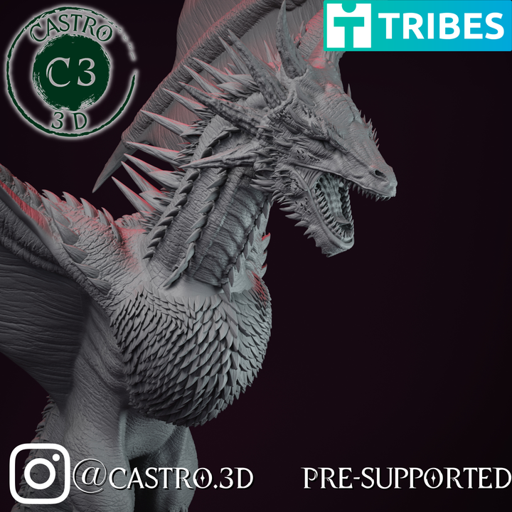 3D Printable The Red King - King Arthur Dragon by Castro3D