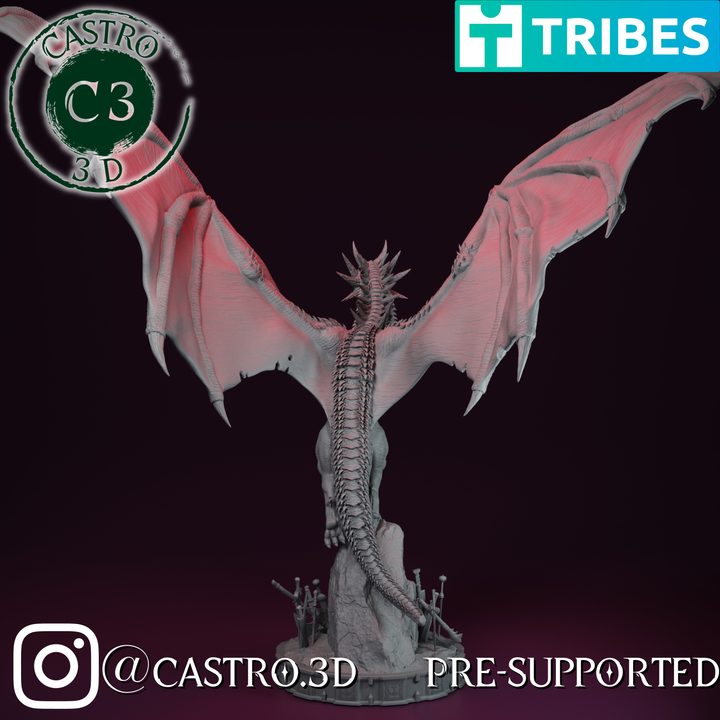 3D Printable The Red King - King Arthur Dragon by Castro3D