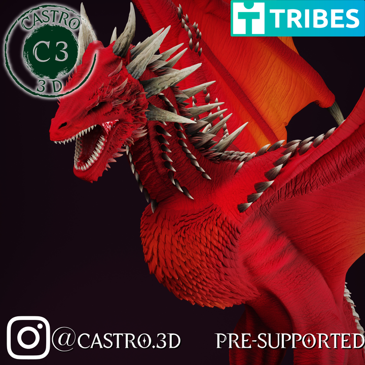 3D Printable The Red King - King Arthur Dragon by Castro3D