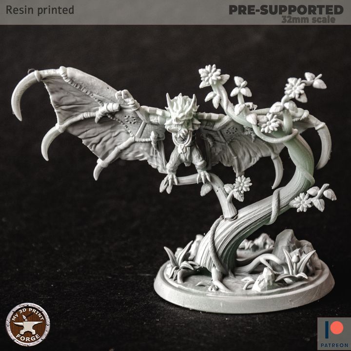 3D Printable Druid Bat Flight Form Troll by My3DPrintForge