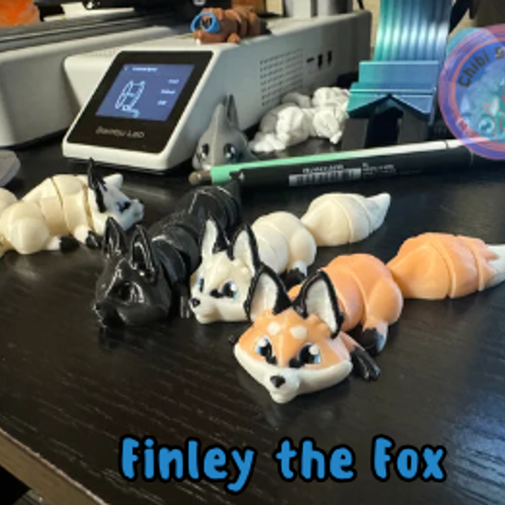 3D Printable Finley the Fox Flexi by ChibiBestiary