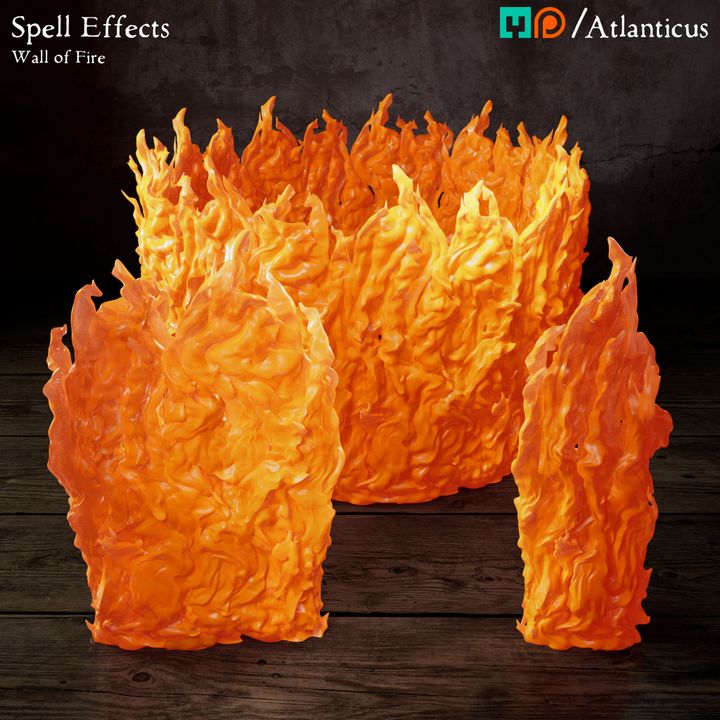 3D Printable Spell Effects - Wall of Fire by Atlanticus Arts