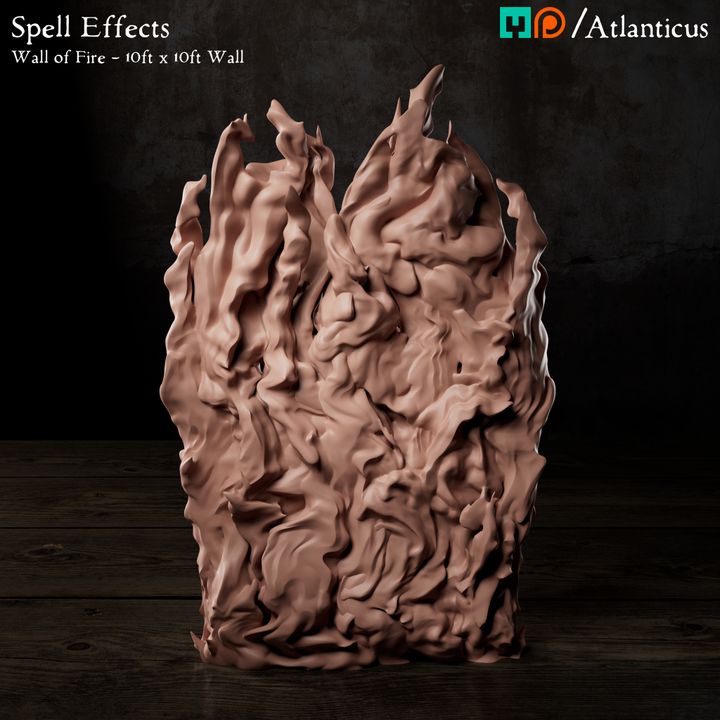 3D Printable Spell Effects - Wall of Fire by Atlanticus Arts