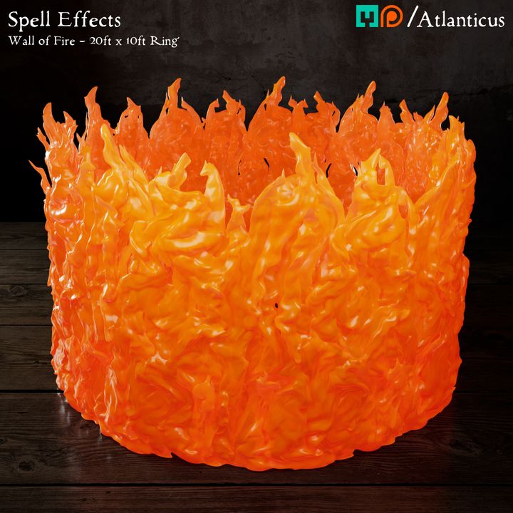 3D Printable Spell Effects - Wall of Fire by Atlanticus Arts