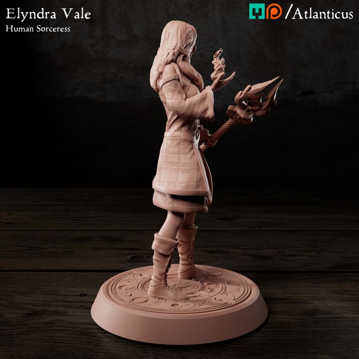 3D Printable Female Human Sorcerer - Elyndra Vale - Firebolt by ...