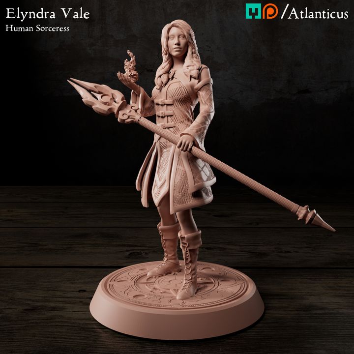 3D Printable Female Human Sorcerer - Elyndra Vale - BUNDLE by ...