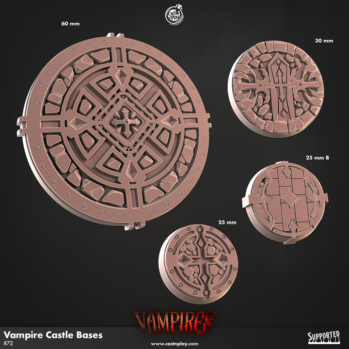 3D Printable Vampire Castle Bases (Pre-Supported) | Cast n Play by Cast ...