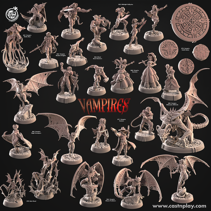 3D Printable Vampires (Set) (Pre-Supported) - DnD | Cast n Play by Cast ...
