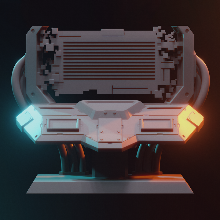 3D Printable Computer Console - S01E03 - 32mm by Metal Quest