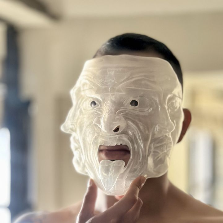 3D Printable triple face wearable mask by Nicolas Artiga