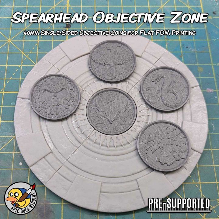 3D Printable SPEARHEAD Objective Zones for AoS by Mike "Epic Duck" Cousins