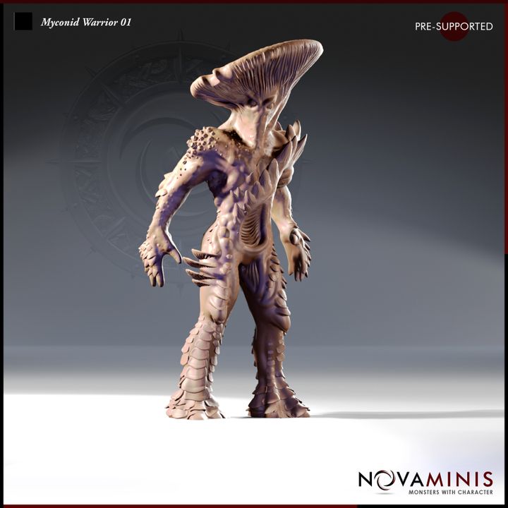 3D Printable Myconid Warrior 01 by NOVAMINIS