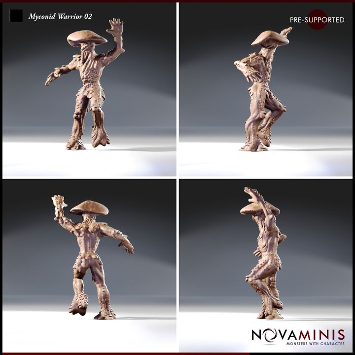 3D Printable Myconid Warrior 02 by NOVAMINIS