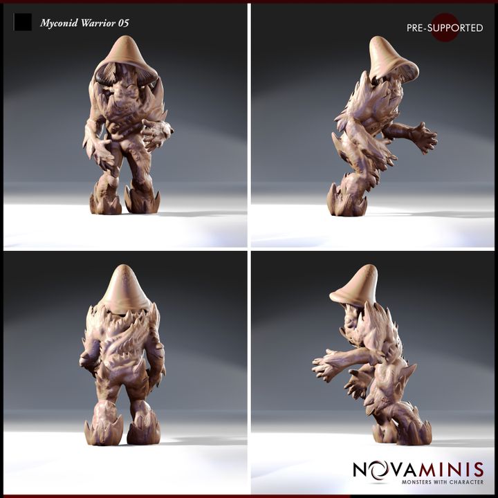3D Printable Myconid Warrior 05 by NOVAMINIS