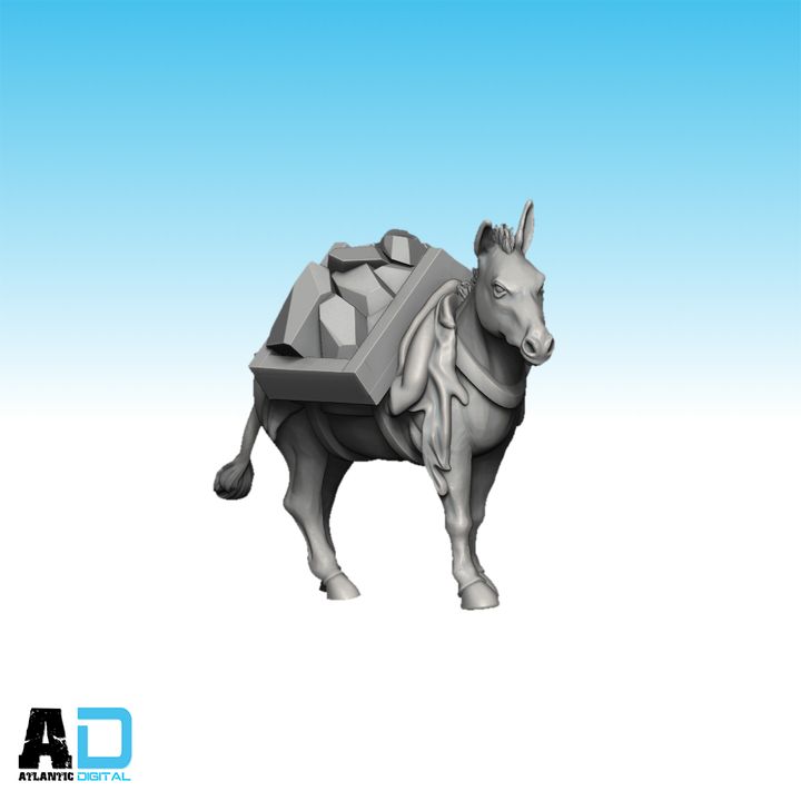 3D Printable Donkeys With Saddle Luggage by Wargames Atlantic