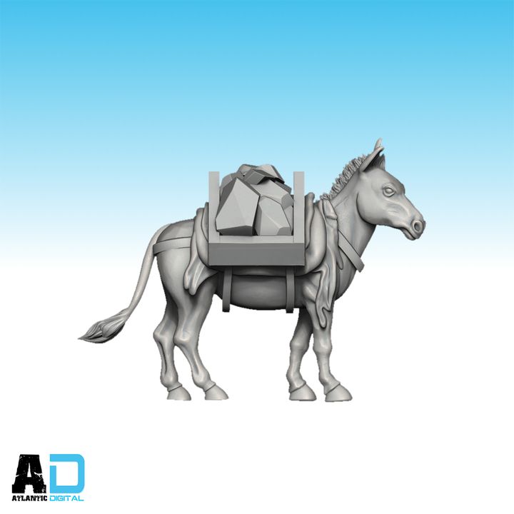 3D Printable Donkeys With Saddle Luggage by Wargames Atlantic