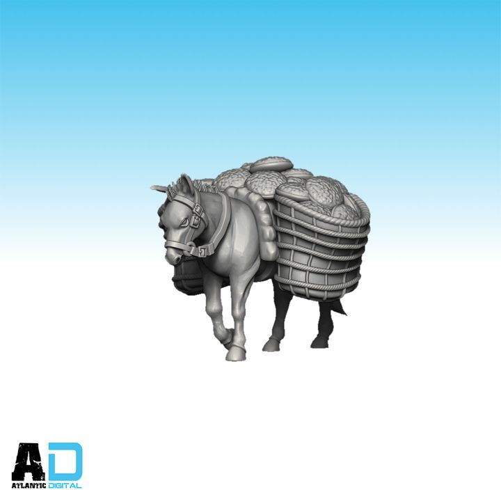 3D Printable Donkeys With Saddle Luggage by Wargames Atlantic