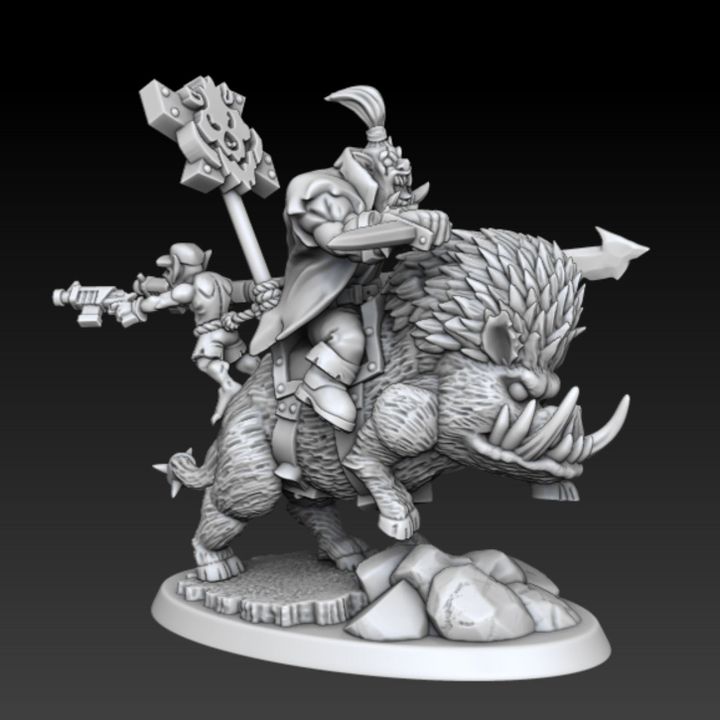 3D Printable AAAArg Ourk Boar Riders Squad (presupported) by Chad Hoverter