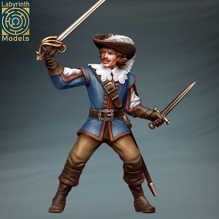 3D Printable The Three Musketeers Collection - 32mm scale by Labyrinth ...