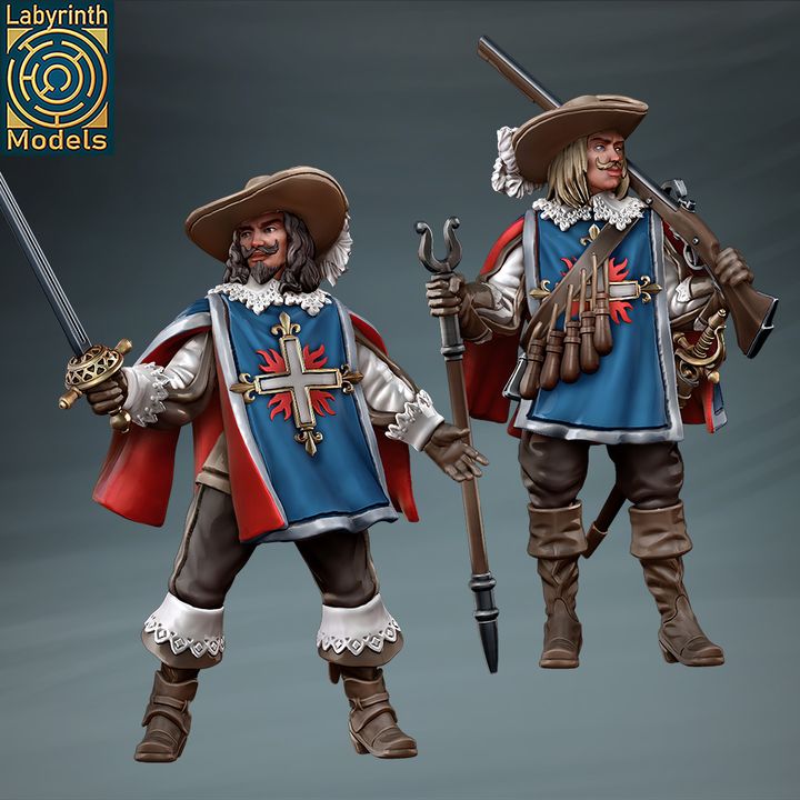 3D Printable The Three Musketeers Collection - 32mm scale by Labyrinth ...